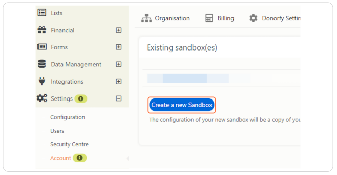 Creating a Sandbox in Donorfy – Donorfy