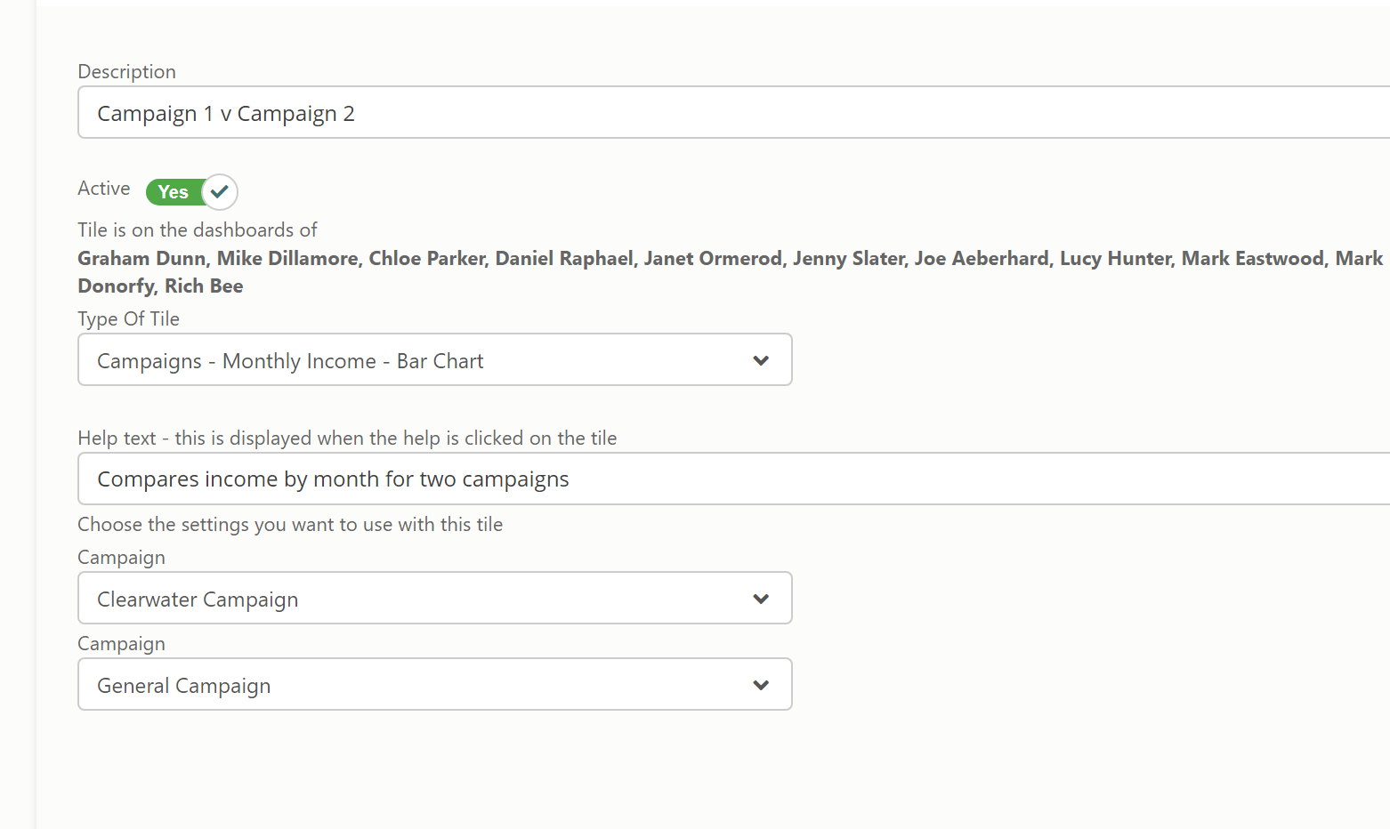 Dashboard Tiles Overview – Donorfy Support