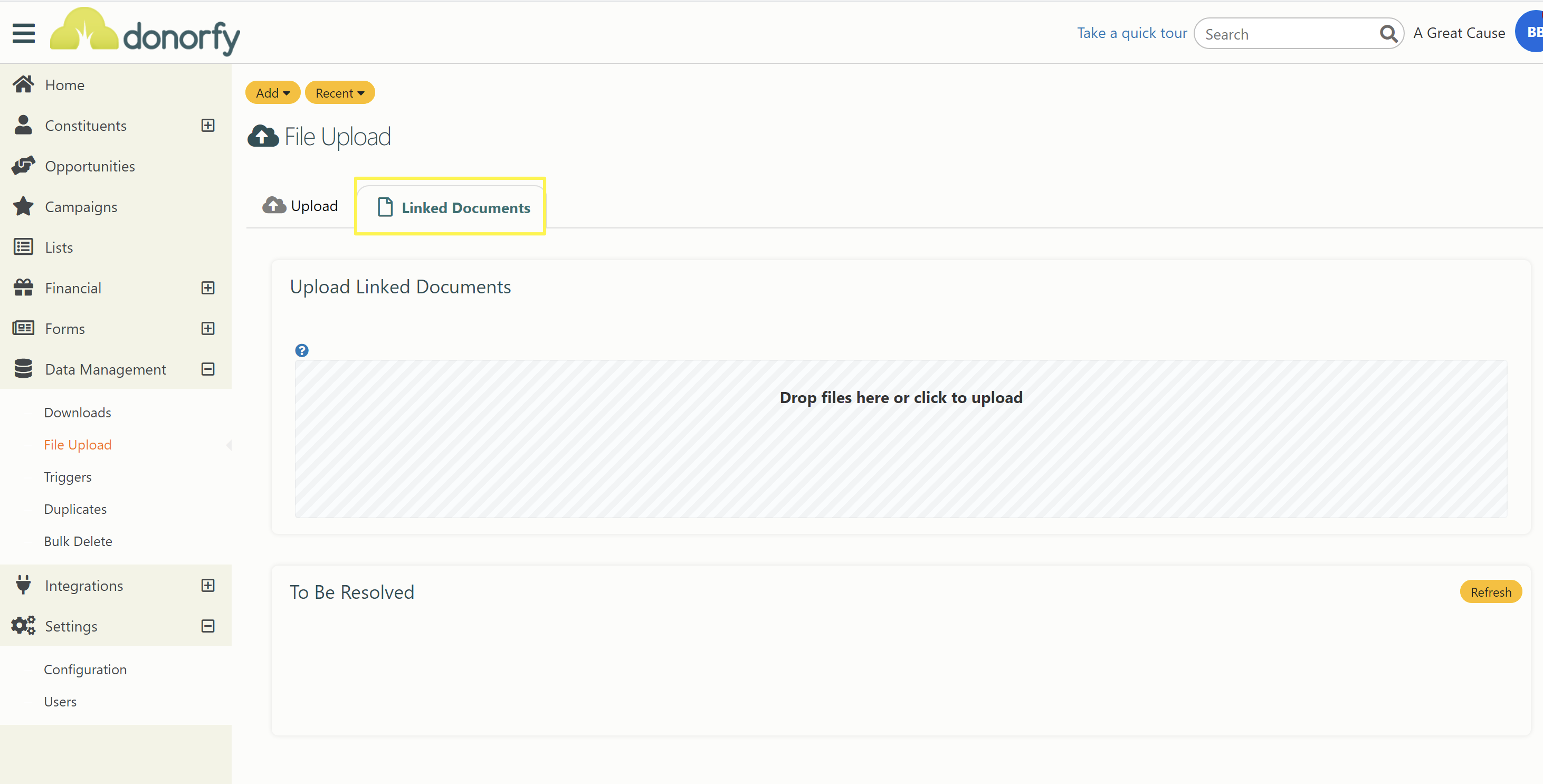 Uploading documents in bulk – Donorfy