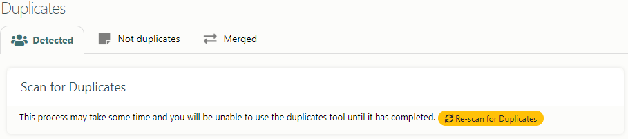Duplicates - Overview – Donorfy